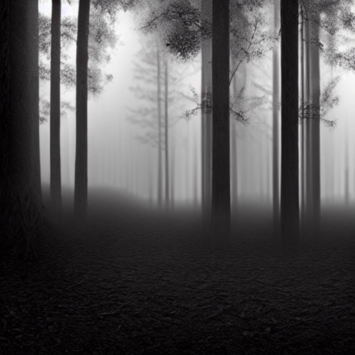 Black And White Forest Fog
