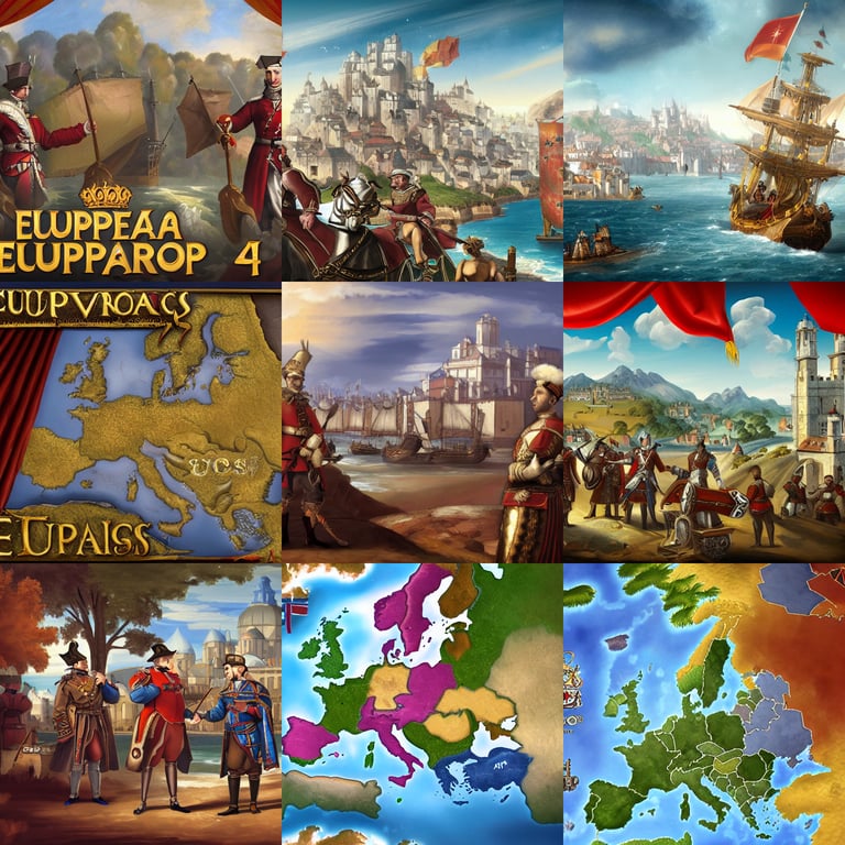 prompthunt: Loading screen artwork for the game 'Europa Universalis IV'