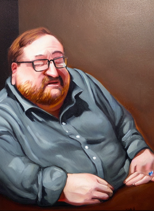 prompthunt: tasteful oil painting portrait of gabe newell, valve, steam ...