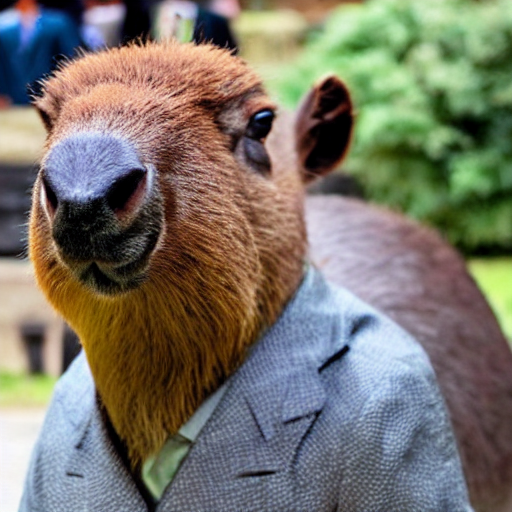 prompthunt: an antropomorphic capybara wearing a suit