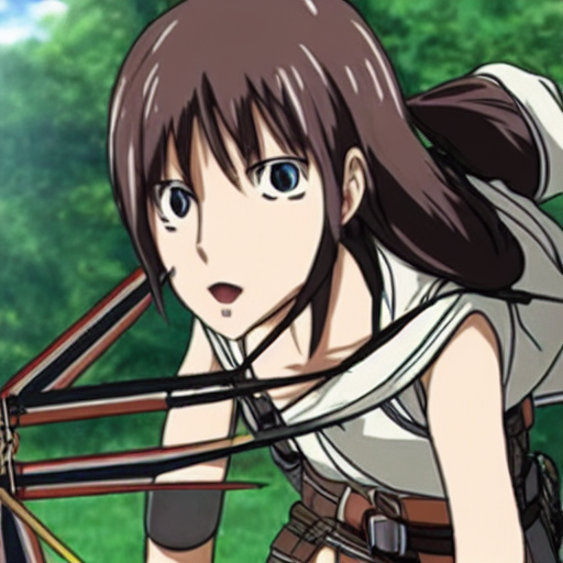 prompthunt: coherent, woman with a bow and arrow anime, sasha braus ...