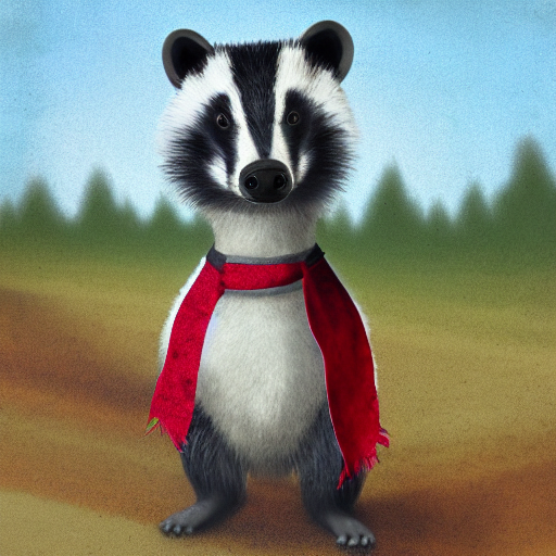 prompthunt: a humanoid upright friendly badger walking on white ...