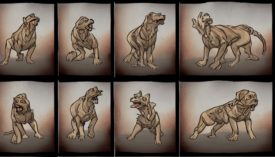 Dog Transformation Art Sequence