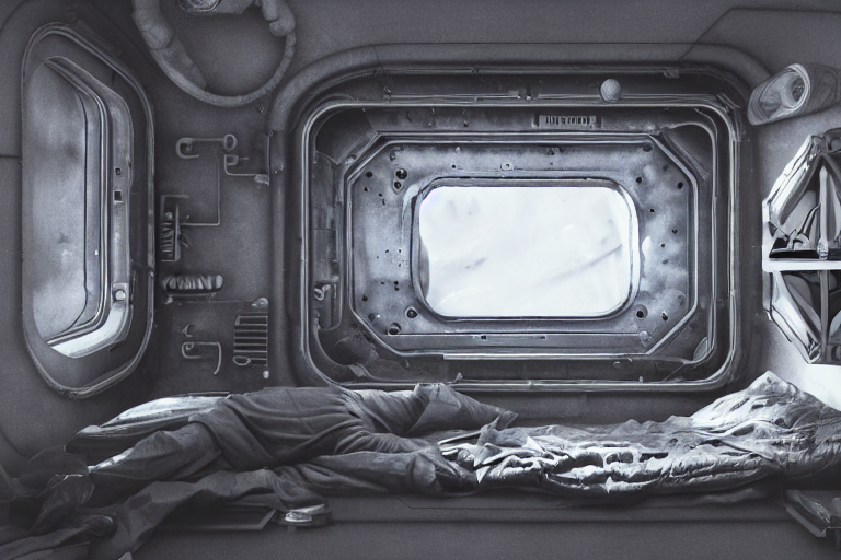 Futuristic Space Station Sleeping Quarters