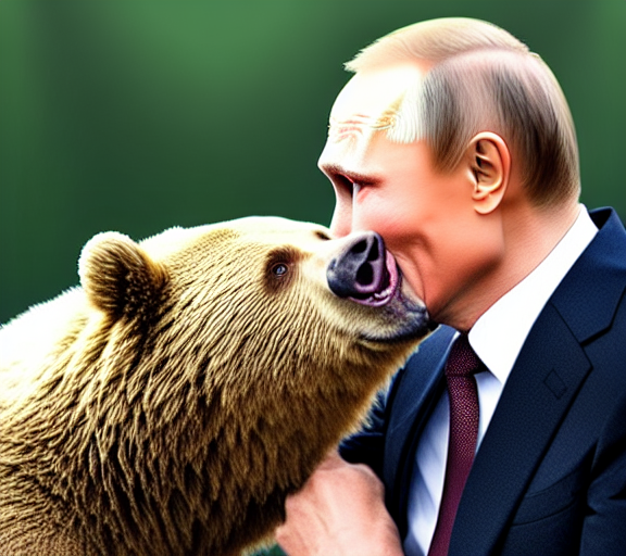 Putin Bear Wrestling