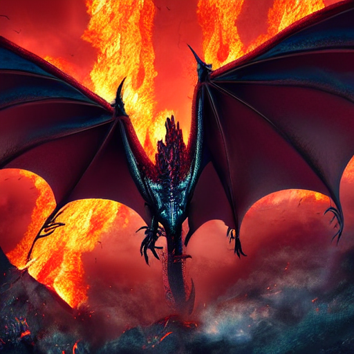 Red Dragon Flying Fire