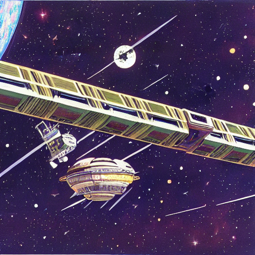 prompthunt: distant view of abandoned beautiful space station floating ...