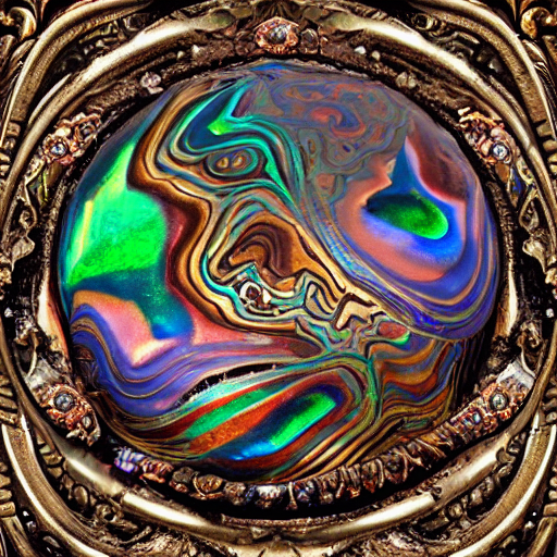prompthunt: ornamental mask, Art Nouveau cresting oil slick waves ...