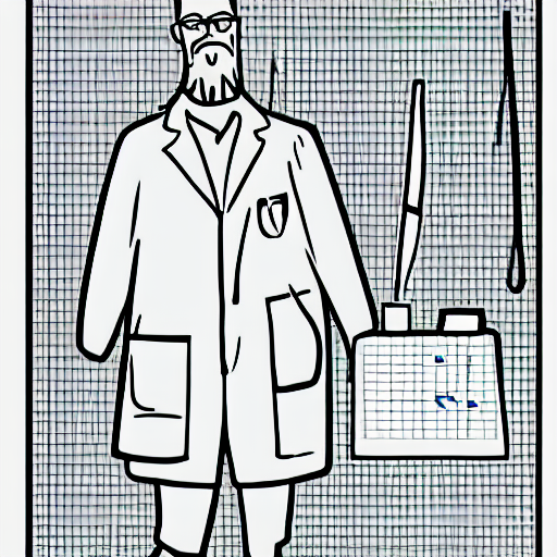Lab Coat Scientist Drawing