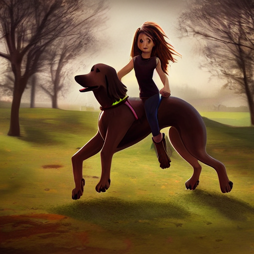 Woman Riding Dog