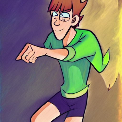 prompthunt: shaggy rogers powering up, concept art by hanna - barbera ...