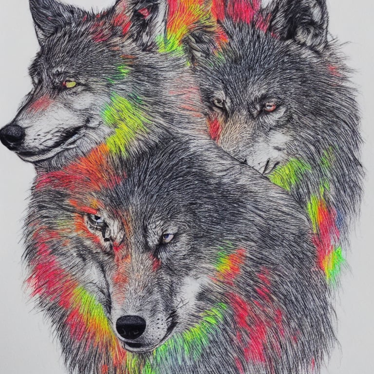 Cool Wolf Drawings Colored