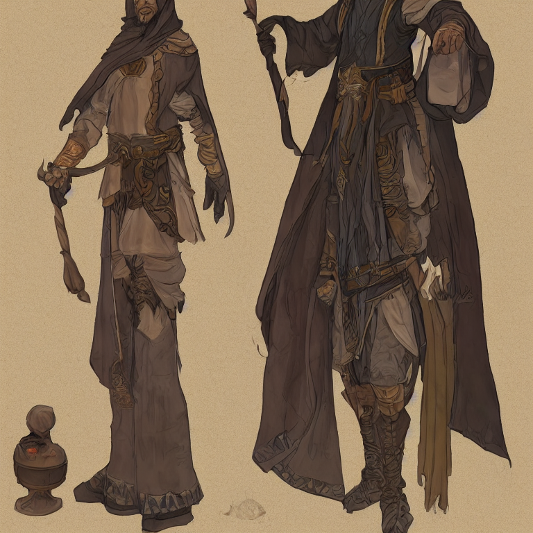 prompthunt: A Wizard in desert robes concept art + detailed character ...