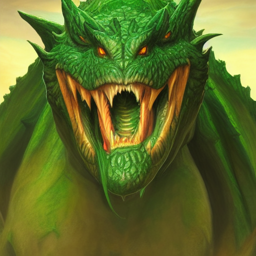 prompthunt: a large green dragon with its mouth open, concept art by ...