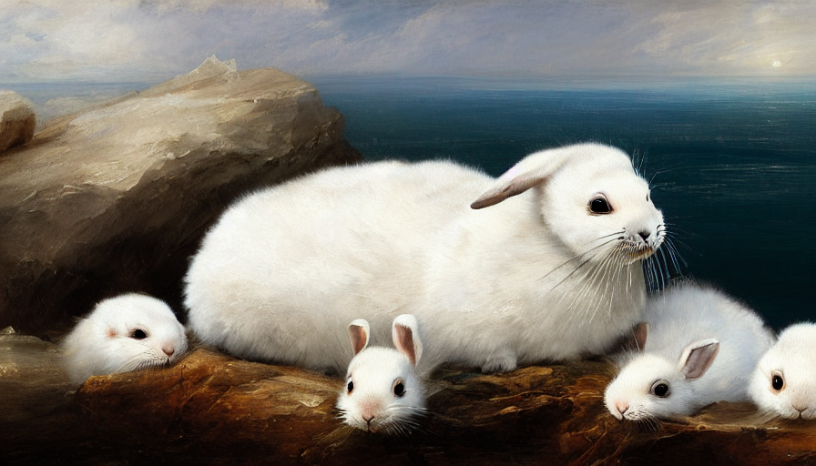 Cute White Baby Rabbits