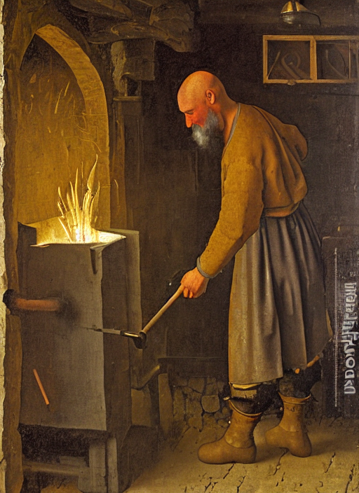 Medieval Blacksmith Painting