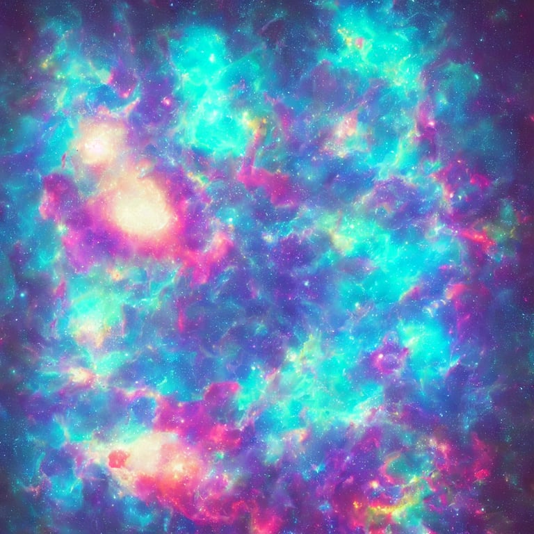 Psychedelic Colorful Space Nebula