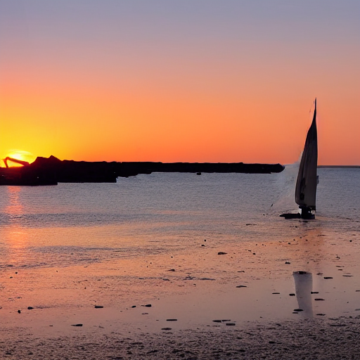 The Two Moons In Sky Over The Beach