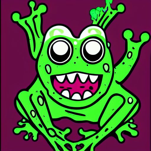 prompthunt: Pop Wonder, SVG vector sticker, a goopy super wrinkly frog ...