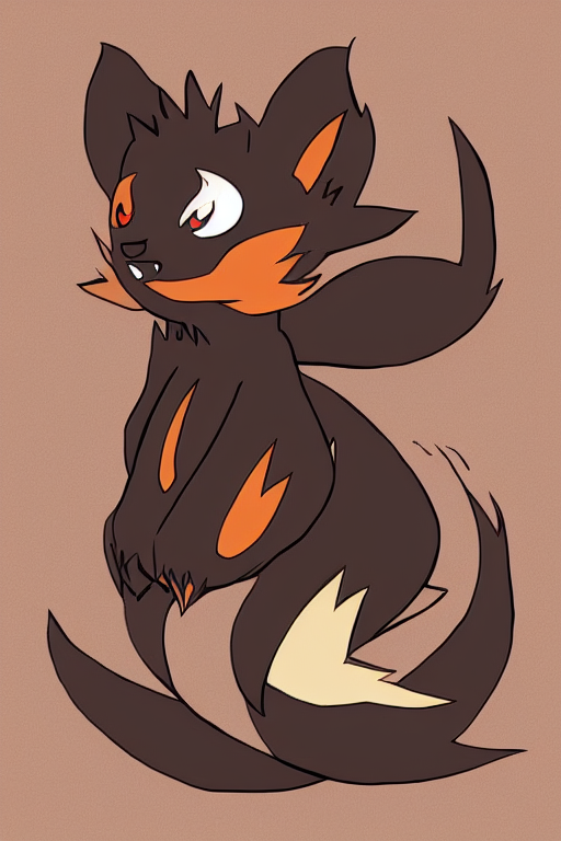 prompthunt: zorua pokemon, stylised fox - like appearance, black and ...