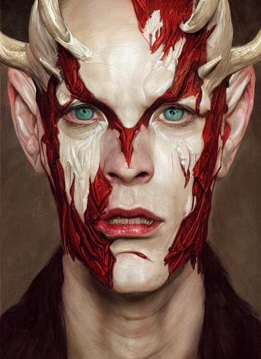 Half Demon Half Human Face