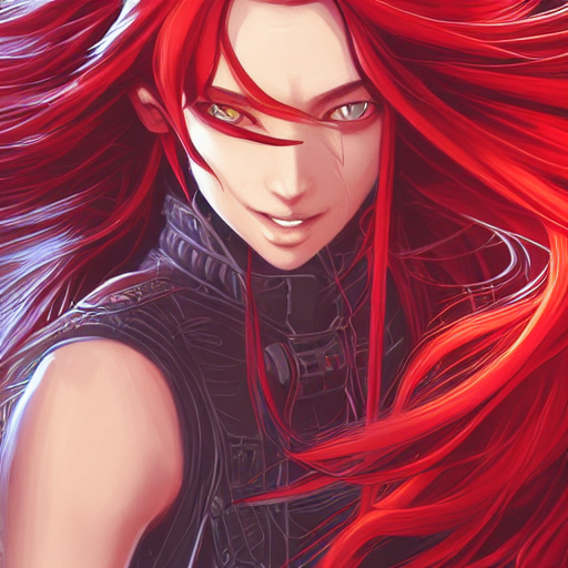 Anime Girl Ninja With Red Hair