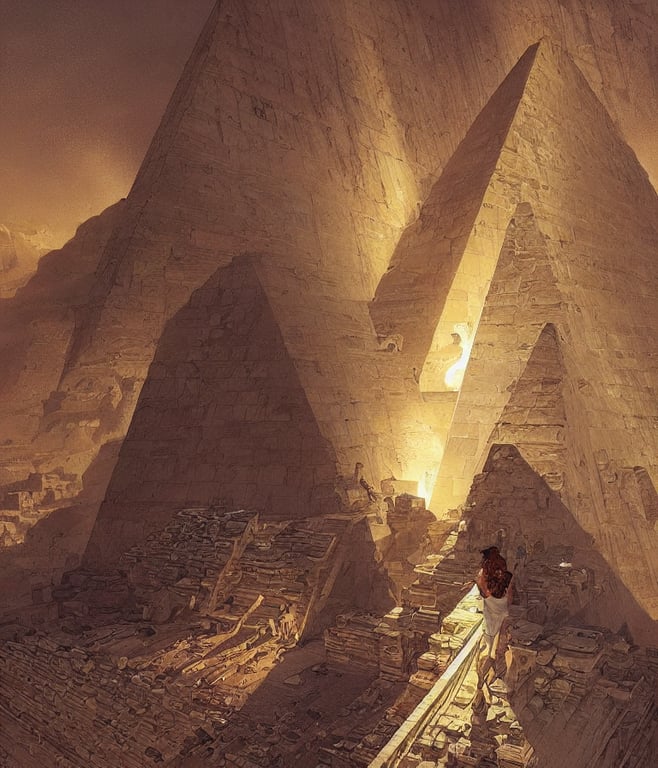 prompthunt: great pyramid of giza in perfect condition, gleaming white ...