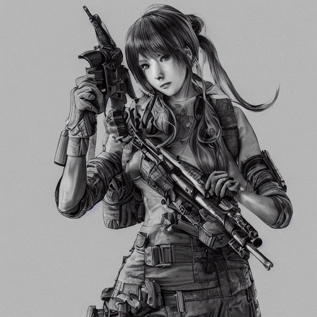 Marine Sniper Drawing