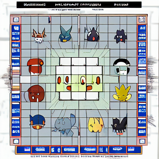 prompthunt: a 3x3 grid alignment chart showing various Pokemon