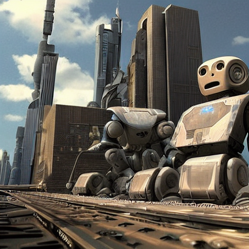prompthunt: robots as giant building, move on tank tracks, sci fi ...