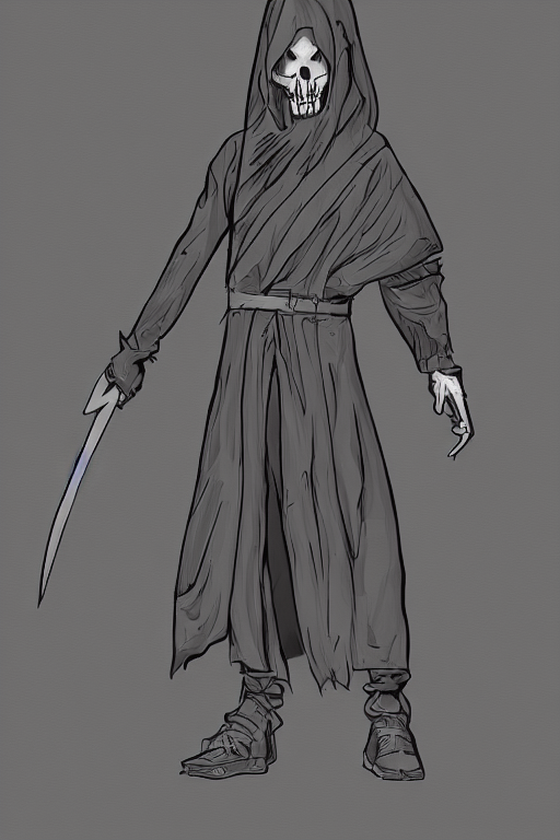 Grim Reaper Line Art