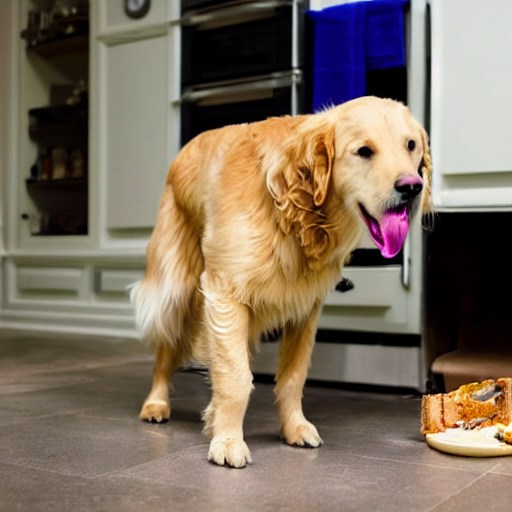 Golden Retriever Standing On Hind Legs