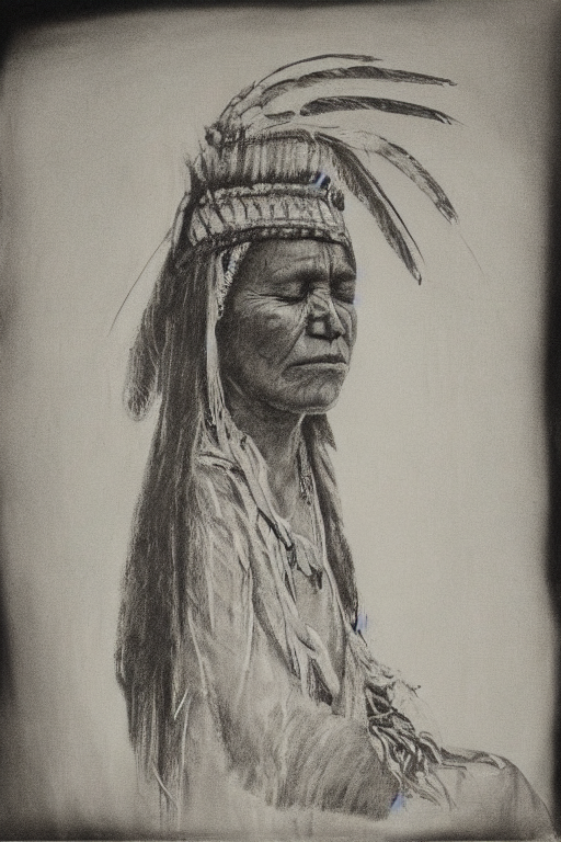 Native American Face Drawing