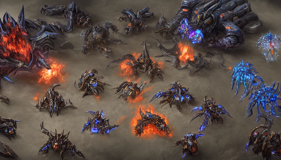 prompthunt: the fourth race of starcraft 2, heavily inspired by demons ...