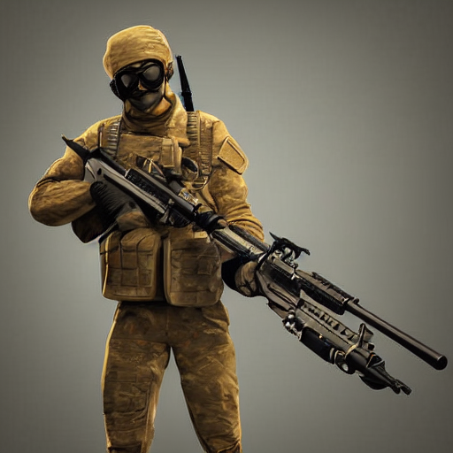 Futuristic Sniper Soldier