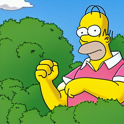 Homer Simpson Hiding In Bushes