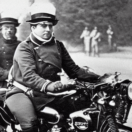 Napoleon On Motorcycle