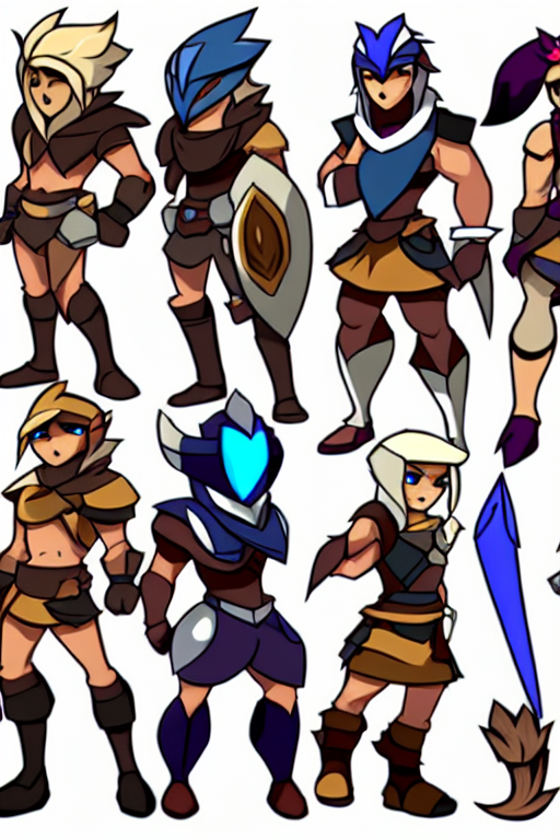 prompthunt: ( ( ( ( ( brawlhalla new characters spritesheet ...