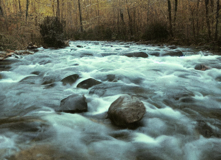 prompthunt: very low quality blurry vhs footage of a river