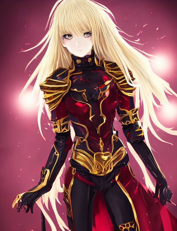 Anime Glowing Red Eyes Girl