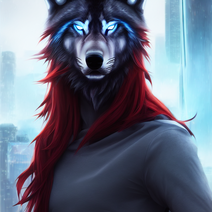 Anime Wolf With Blue Eyes