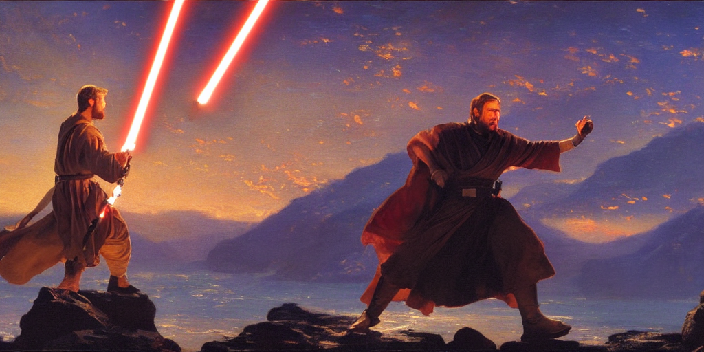 Anakin Skywalker Vs Obi Wan Kenobi Wallpaper