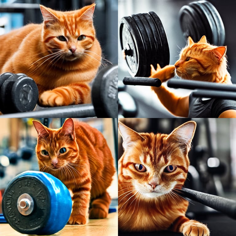 Cat Lifting Weights