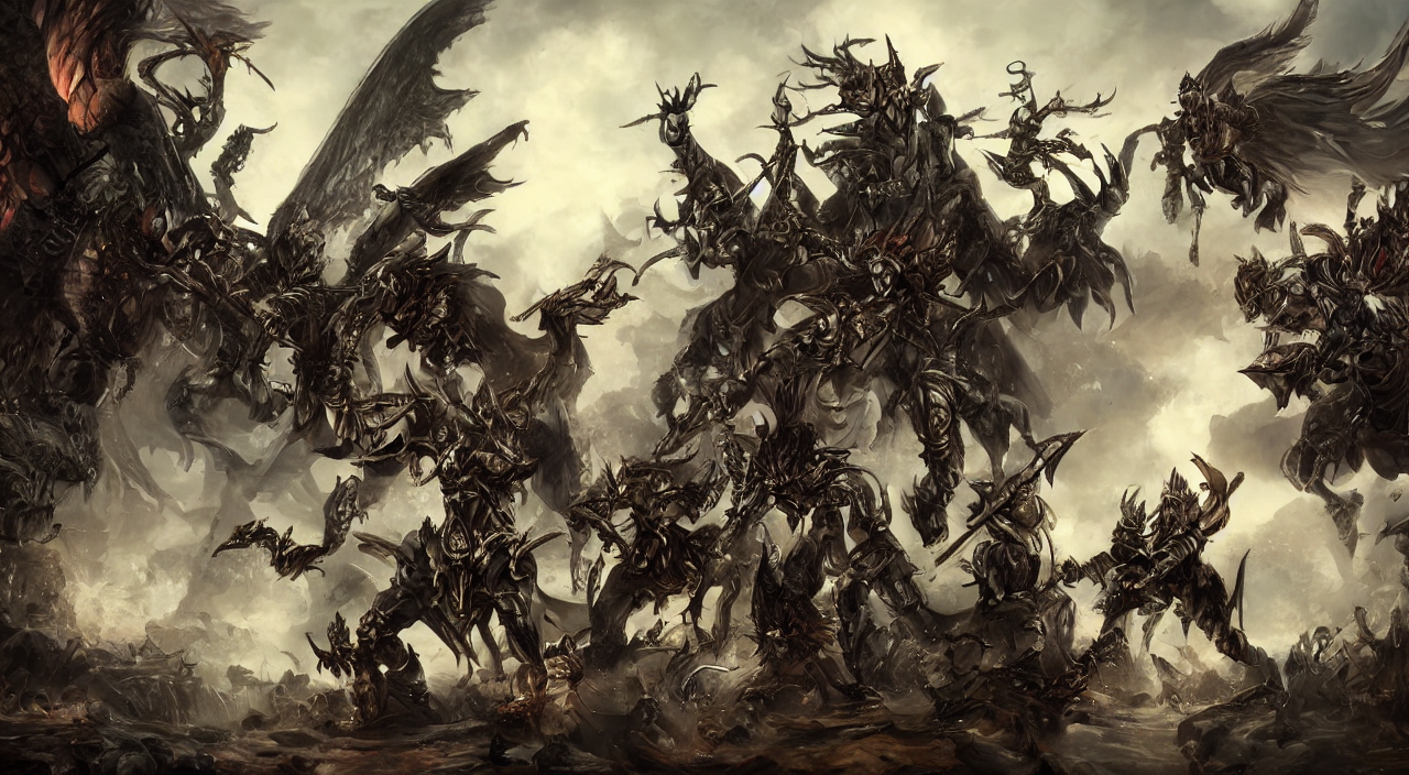 Angels Vs Demons Battle Art