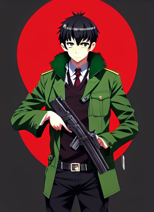 Anime Man With Gun