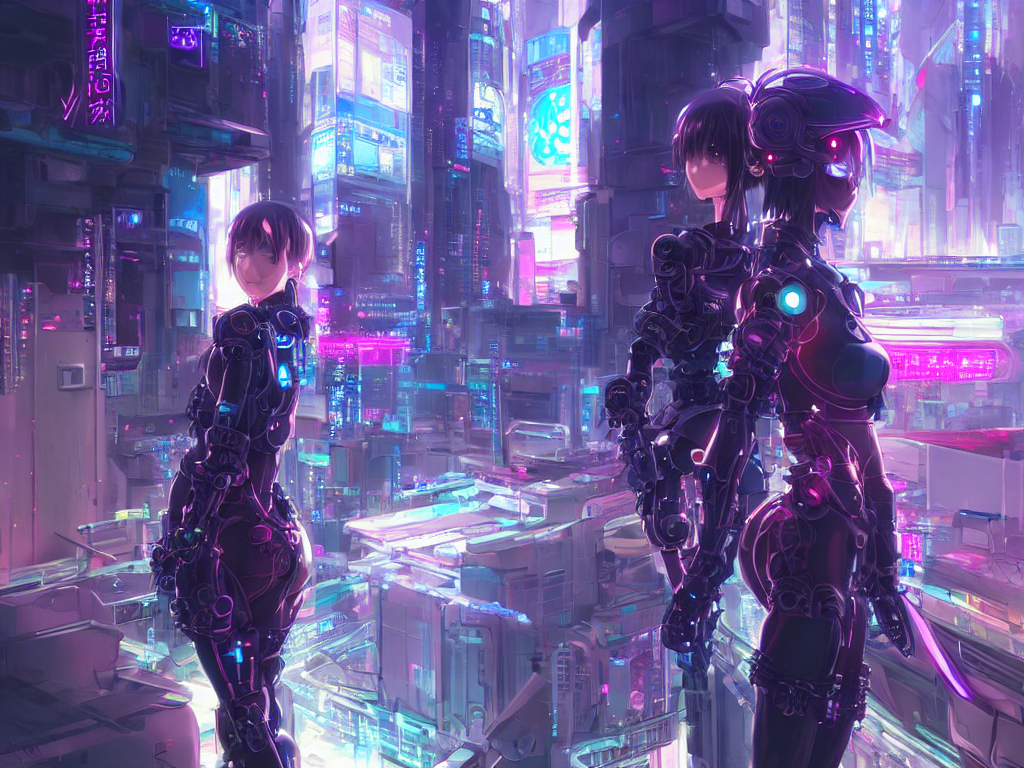 prompthunt: anime visual of futuristic cyber warrior girl, in future ...