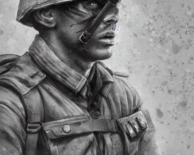 Soldier Drawing Face Realistic