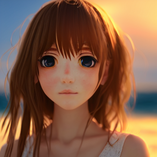 Brown Haired Anime Girl With Hazel Eyes