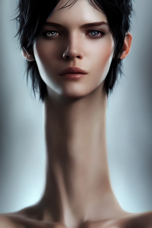 prompthunt: ultra realistic style illustration of an androgynous ...