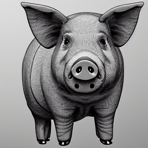 Realistic Pig Face Drawing